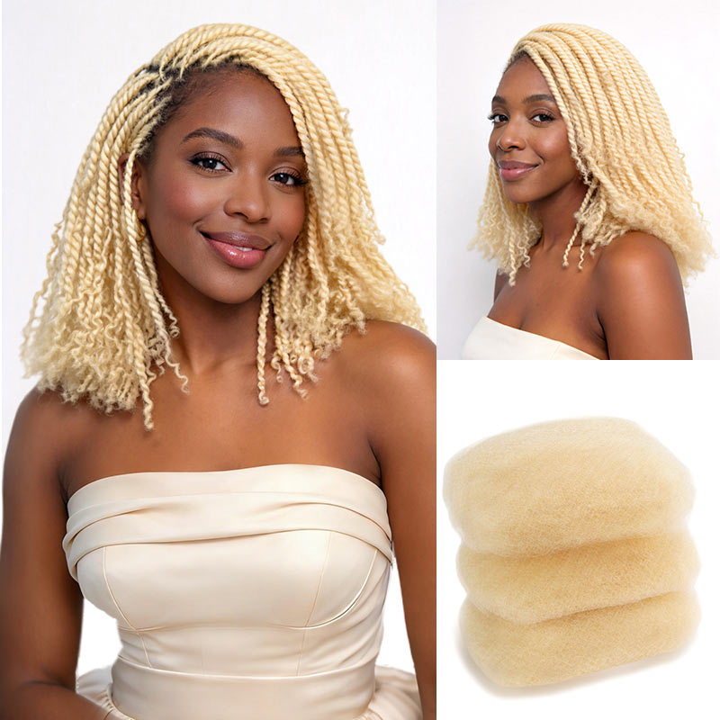 QVR Afro Kinky Human Hair Honey Blonde Bulk For Kinky Twists QVR Hair qvr-afro-kinky-human-hair-honey-blonde-bulk-for-kinky-twists-qvr-hair