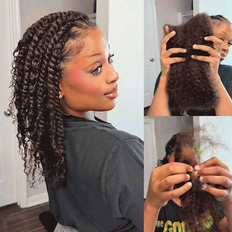 QVR Dark Brown Afro Kinky Human Hair Bulk for Twists – QVR Hair