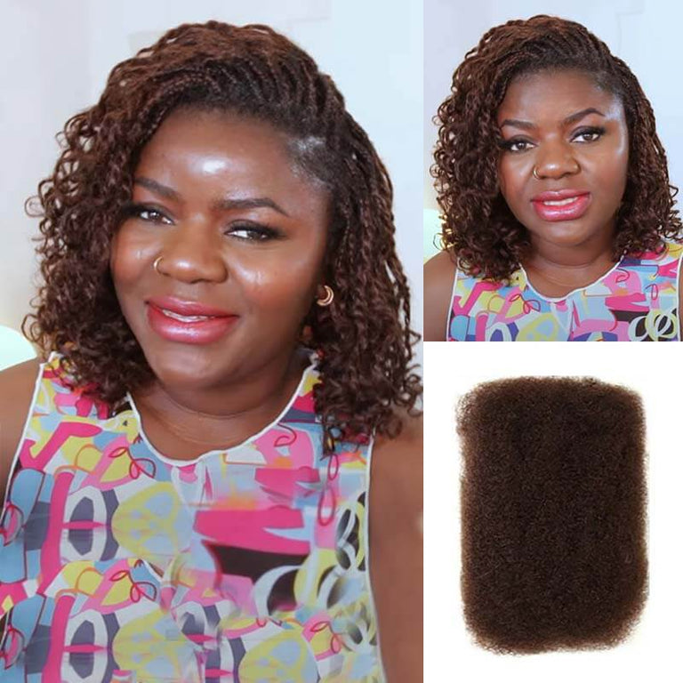 QVR Dark Brown Afro Kinky Human Hair Bulk for Twists – QVR Hair