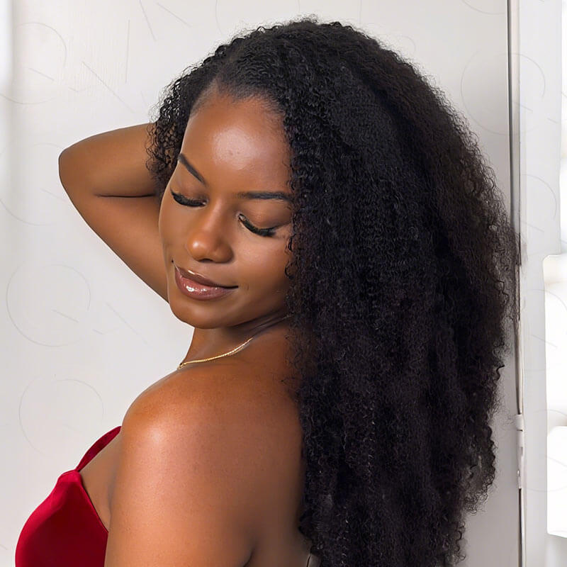 QVR Natural Black Small Kinky Curly Crochet Human Hair – QVR Hair